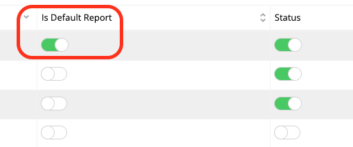 Setting Reports to Default